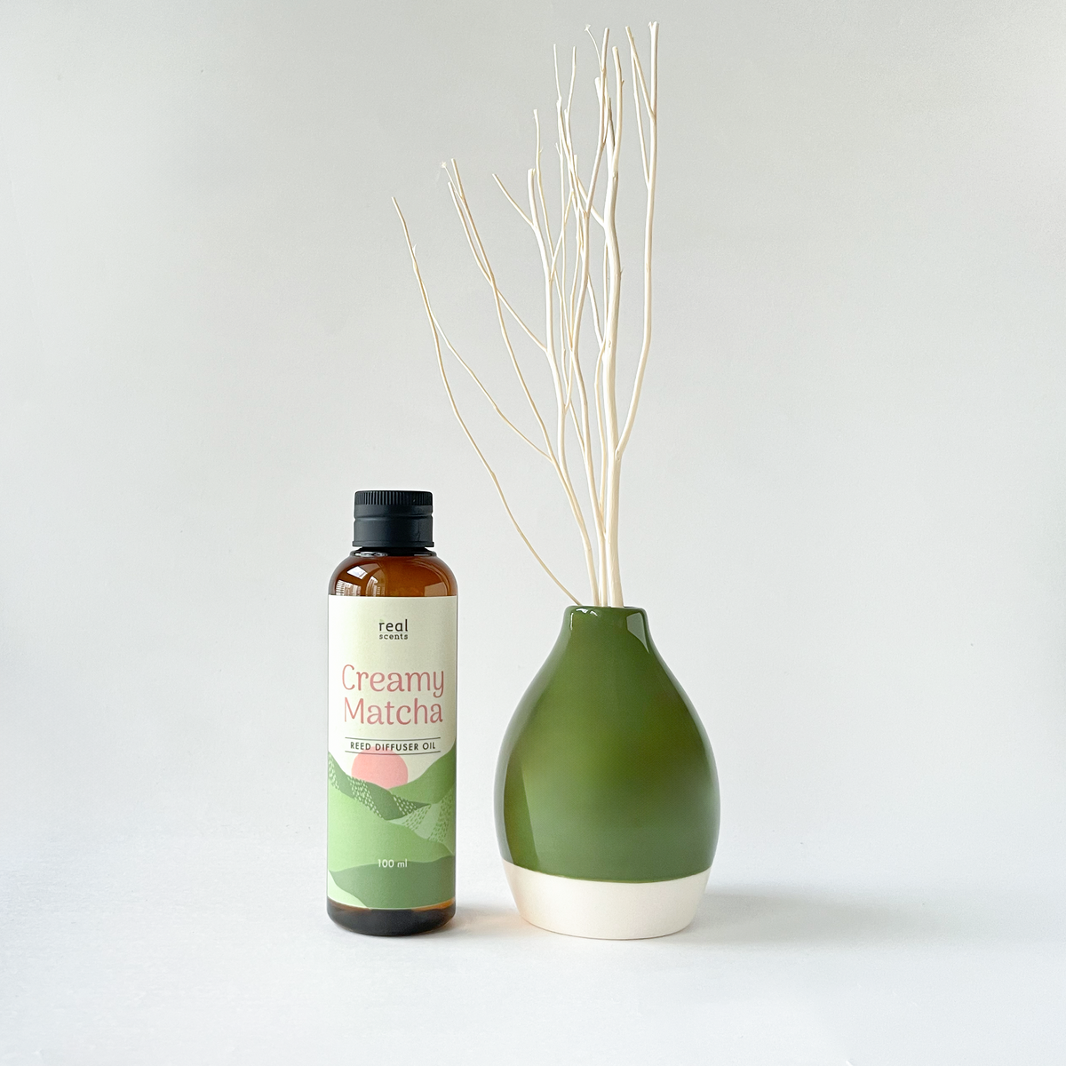 Creamy Matcha Reed Diffuser Set – Real Scents
