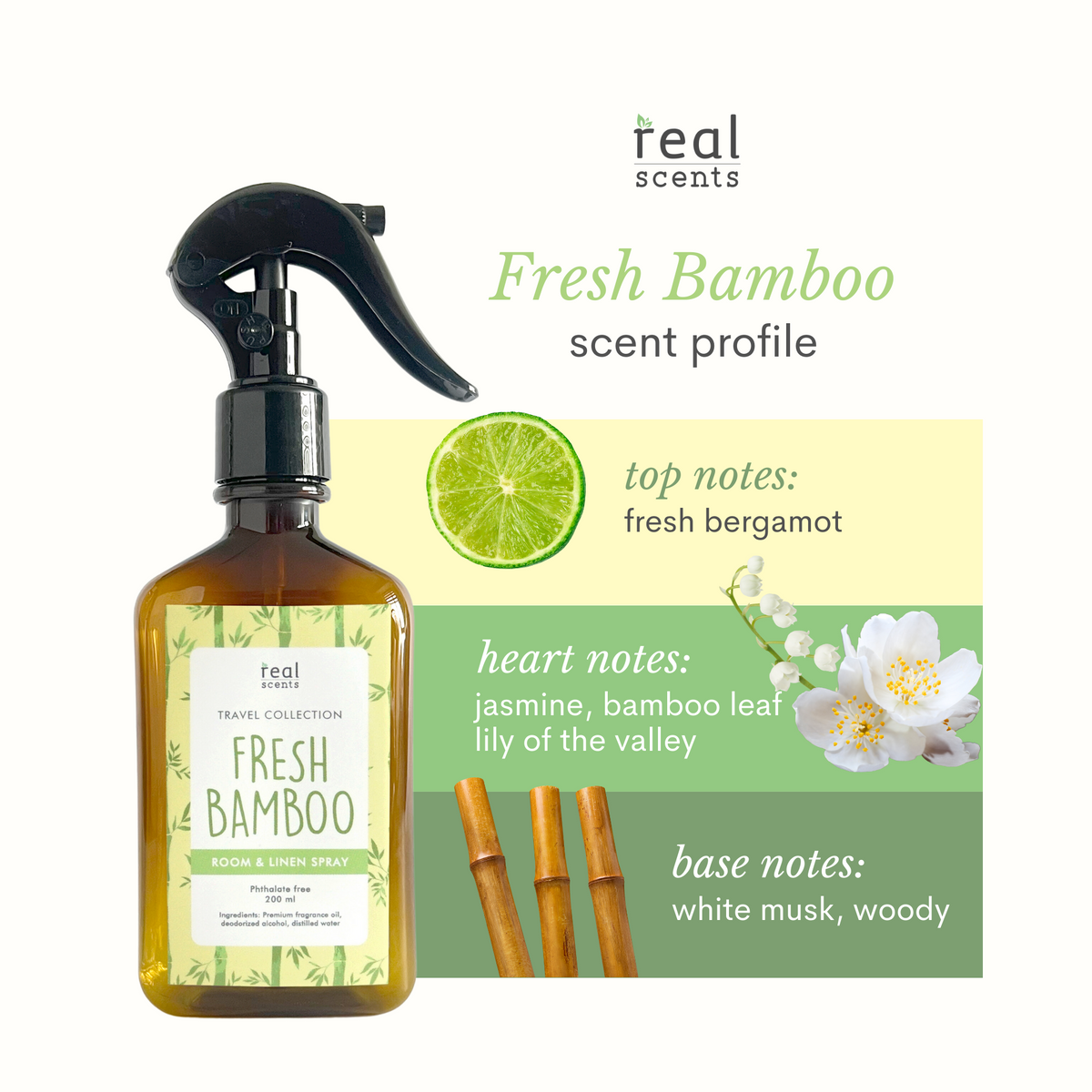 Fresh Bamboo Room and Linen Spray 200ml – Real Scents